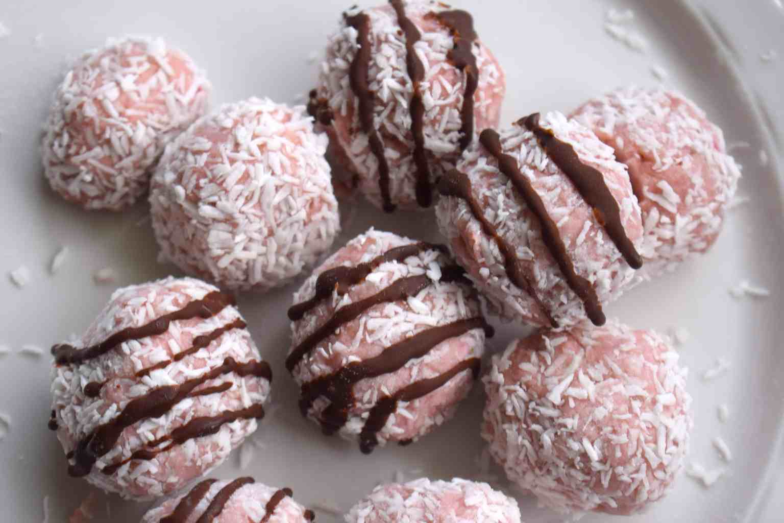 Keto Raspberry Coconut Balls - Mouthwatering Motivation