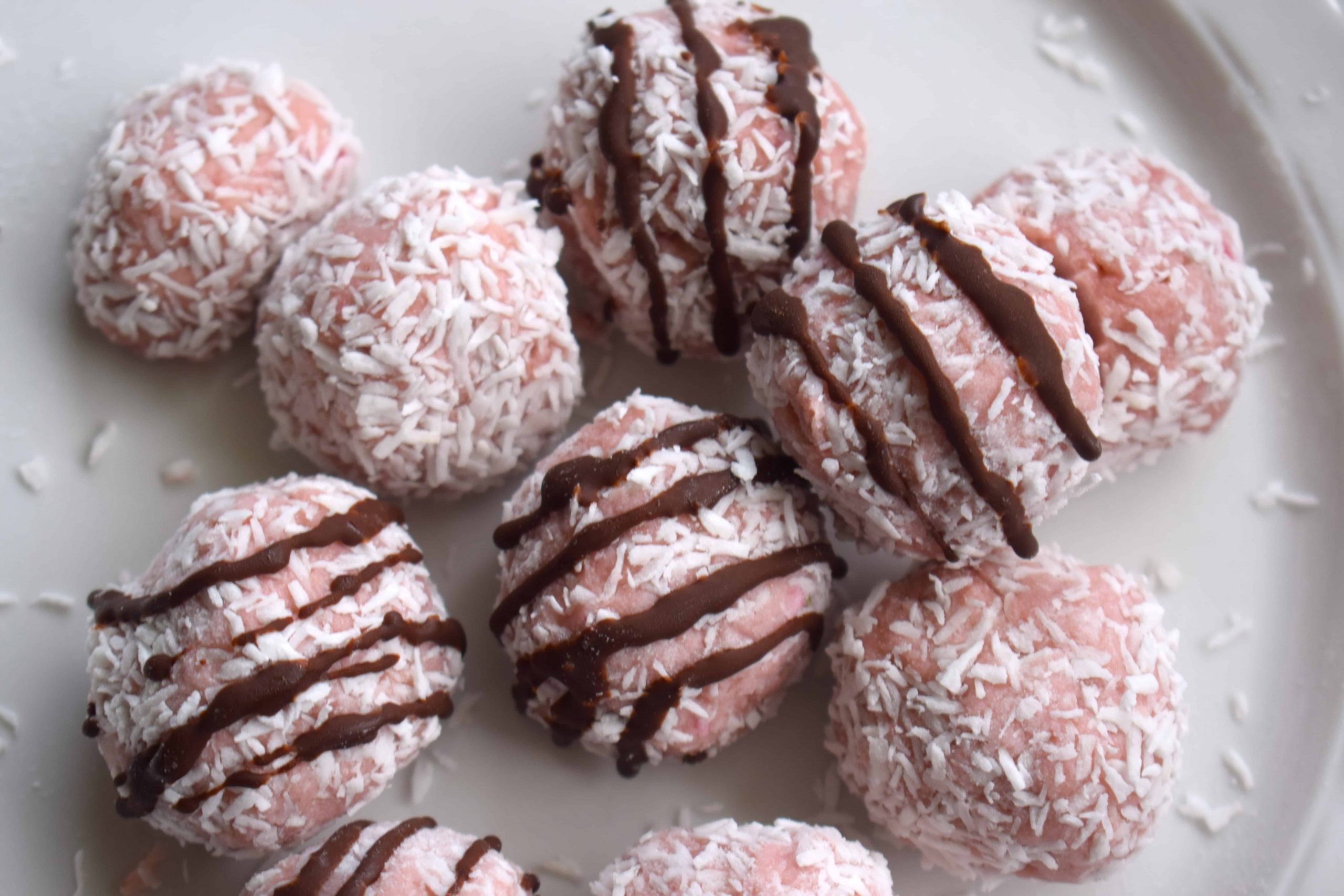 Keto Raspberry Coconut Balls - Mouthwatering Motivation